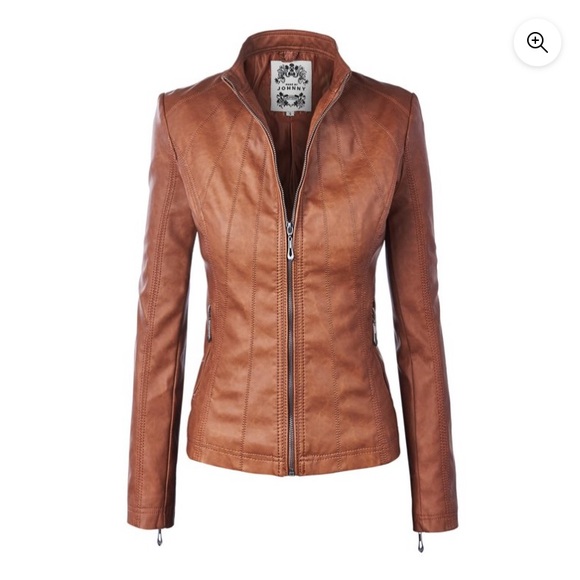 Made By Johnny | Jackets & Coats | New Caramel Colored Faux Leather ...
